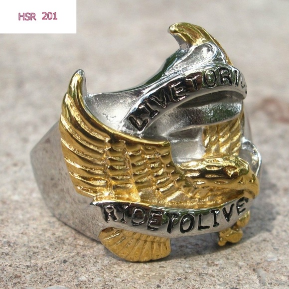 Harley-Davidson | Jewelry | Motorcycle Biker Live To Ride Gold Eagle ...